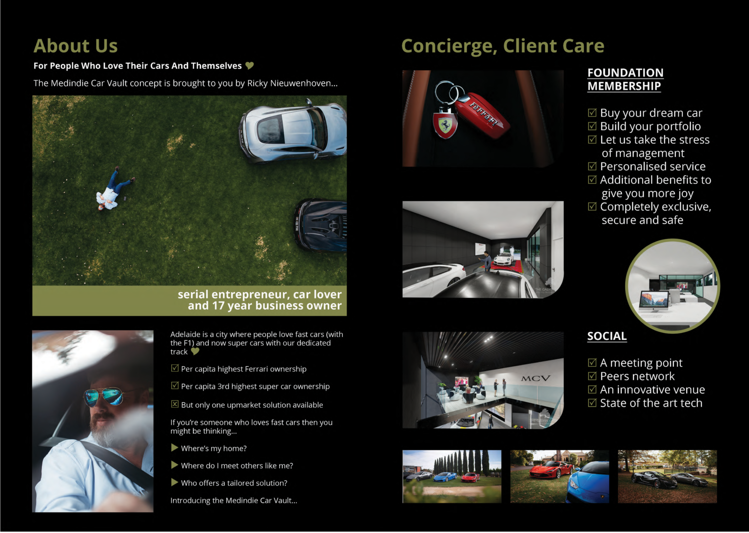 Medindie Car Vault Website And Print Brochure Package